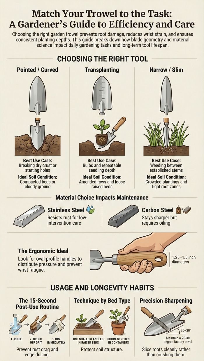 Garden Trowel Uses, Types, and Maintenance for Garden Beds
